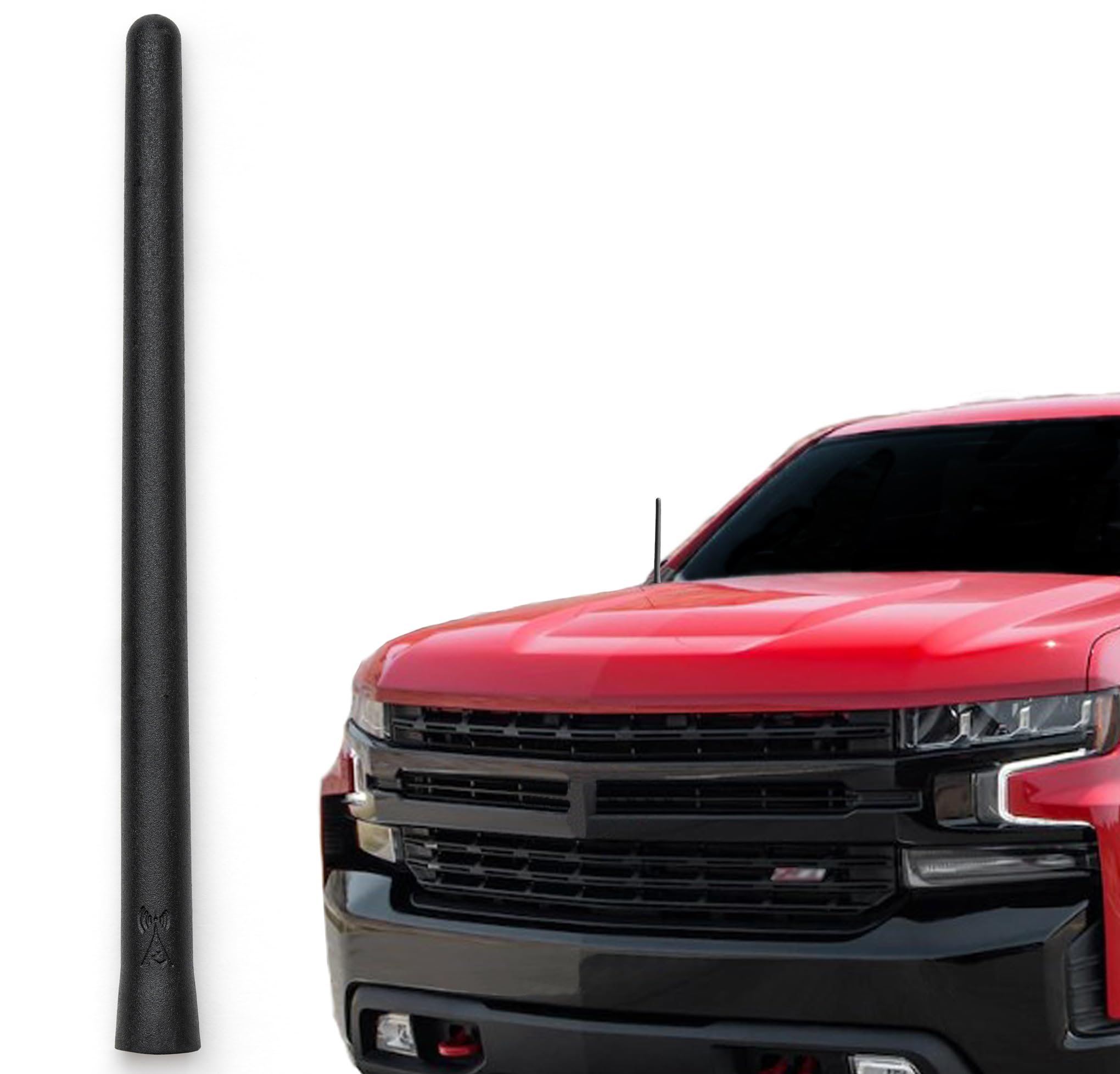 AntennaMastsRus Short Rubber Antenna fits Chevrolet Silverado 1500 (2006-2025), The Original 6 3/4", Car Wash Proof, Durable EPDM Rubber, Internal Copper Coil for Enhanced Reception