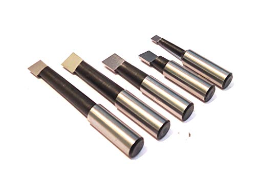 Boring Head 2" for Milling & Lathe Machine 1 Div: 0.0005" & 5 Pcs HSS Boring Bars (R8 Shank (7/16 UNF Drawbar))