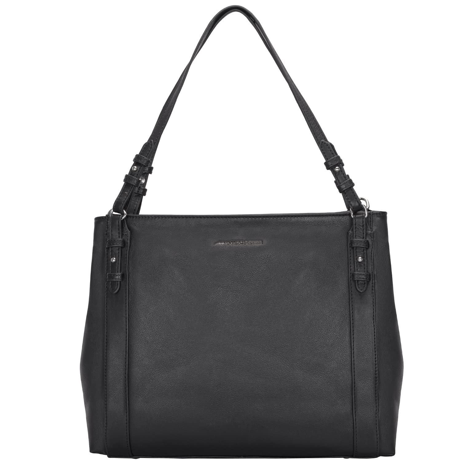 MARC PETER Hana Black Nappa Leather Hobo Bag for Women | Top Handle Satchel | Women Fashion Shoulder Bag