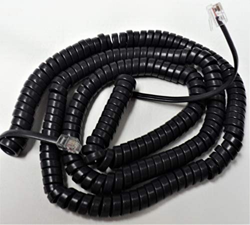 DIY-BizPhones 5-Pack of Gray 25' Ft Cisco Compatible Long Handset Receiver Cords IP Phone 7800 7900 8800 SPA Series 7841 7861 7940 7941 7942 7945 7960 7961 7962 8841 8851 Charcoal Curly Coil Lot