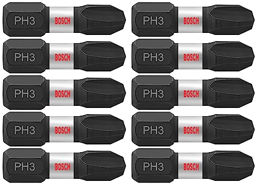 BOSCH ITPH3105 5-Pack 1 In. Phillips #3 Impact Tough Screwdriving Insert Bits