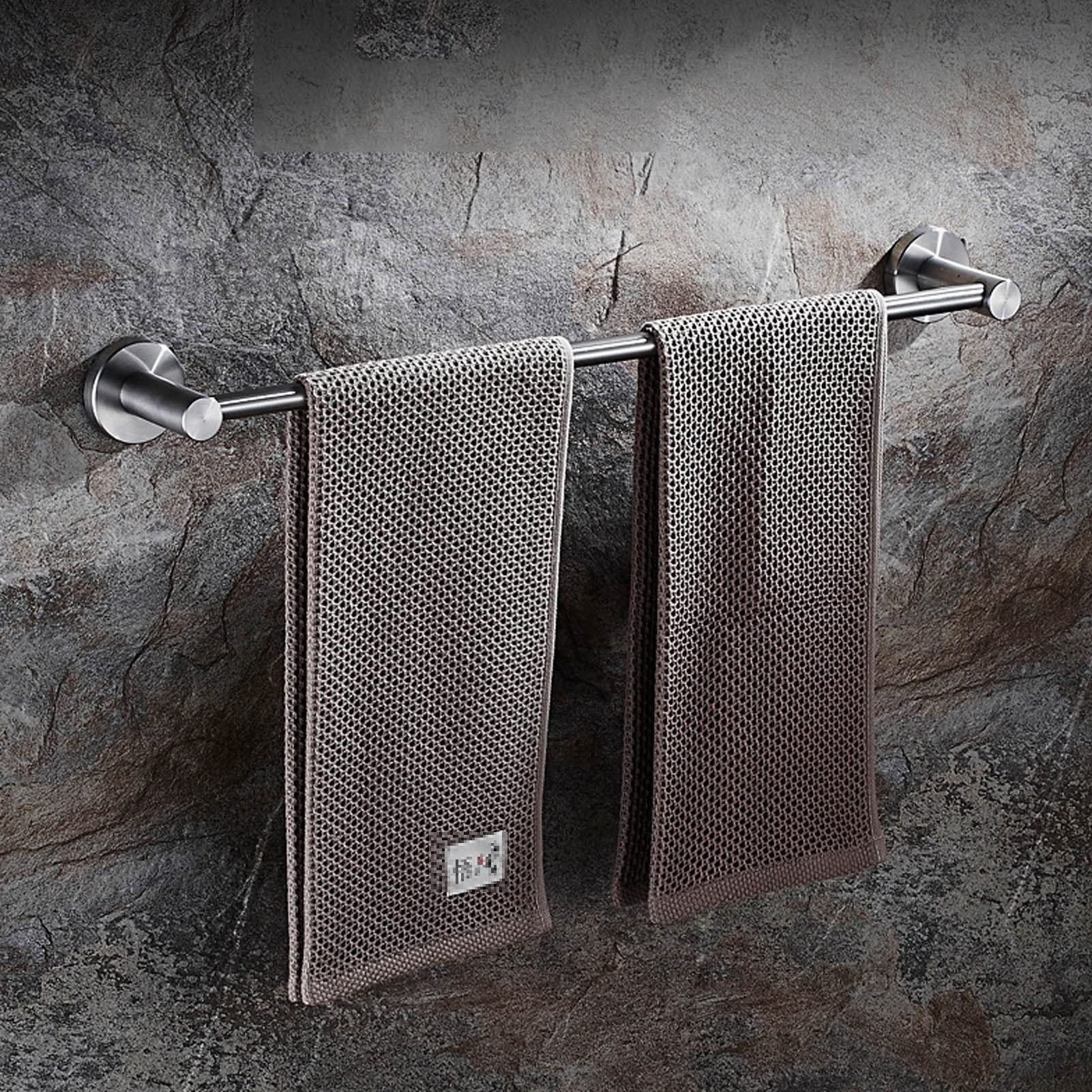 Stainless Steel Towel Bar Rails,80cm 100cm 120cm Large Size Towel Holder Wall Mounted Single Rod for Bathroom, Kitchen or Toilet (Size : 19.7inch(50cm))