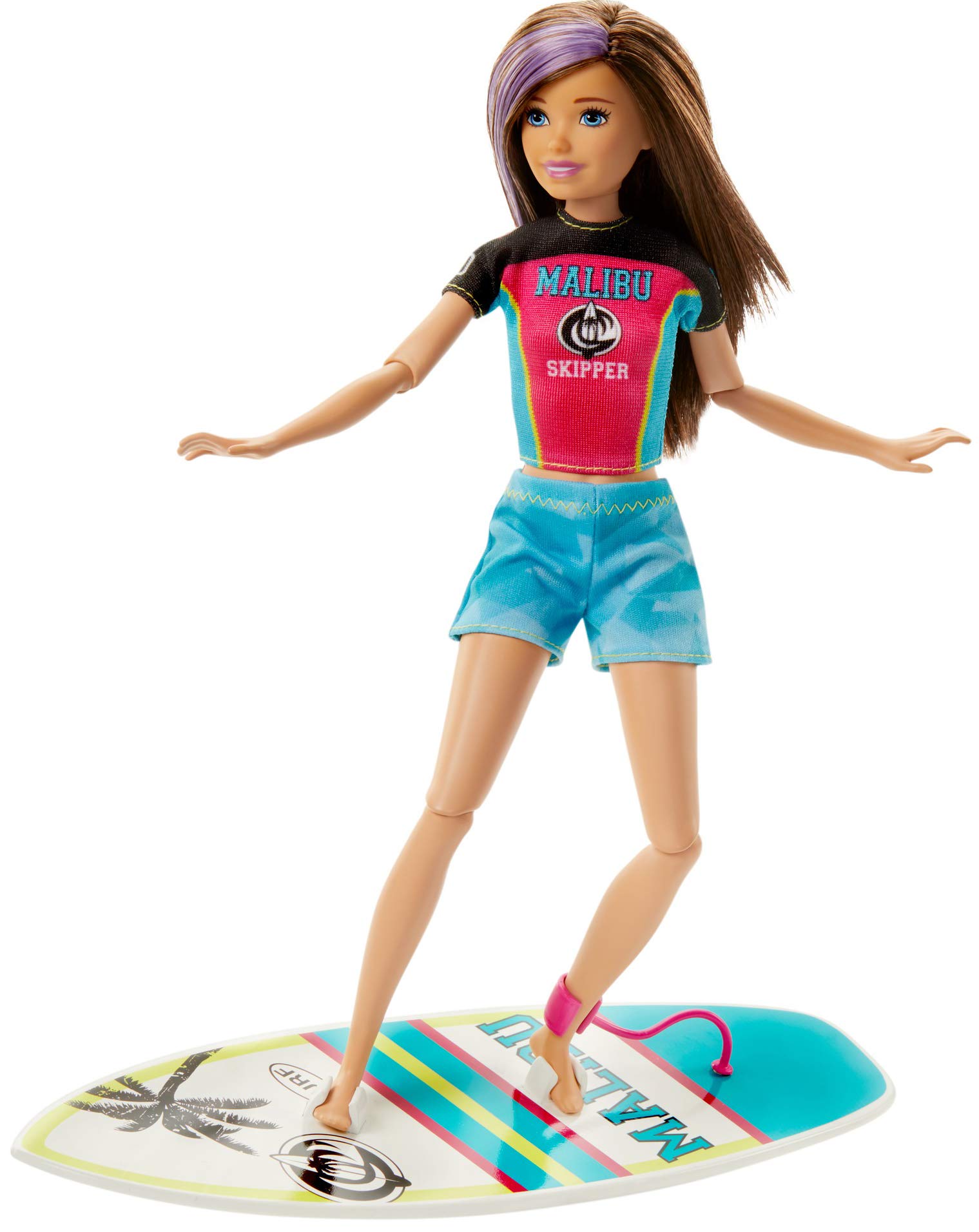 Barbie Dreamhouse Adventures Skipper Surf Doll, Approx. 11-inch in Surfing Fashion, with Accessories