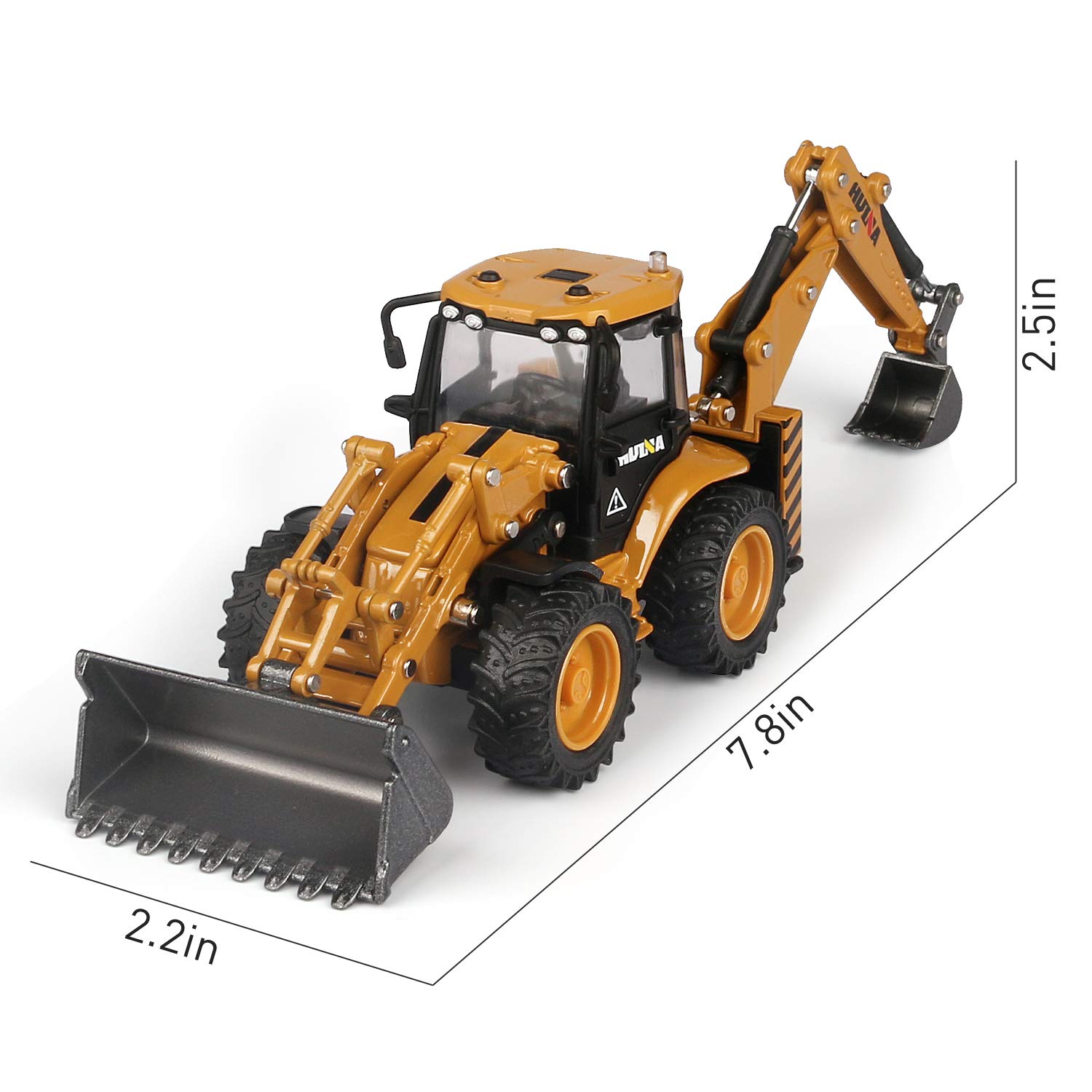 duturpo 1/50 Scale Metal Diecast Backhoe Loader Toy, Metal Play Construction Vehicles Trucks Toy for Boys