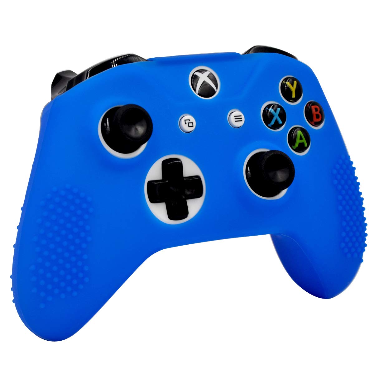Antil-Slip Silicone Controller Cover Protective Case for Xbox One S Slim/Xbox One X Controller Soft Cover Skin with 2 Thumb Grips(Blue)