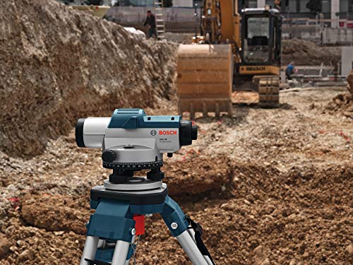 BOSCH Optical Level Kit with 32x Magnification Power Lens, Tripod and Rod GOL 32CK, Grey
