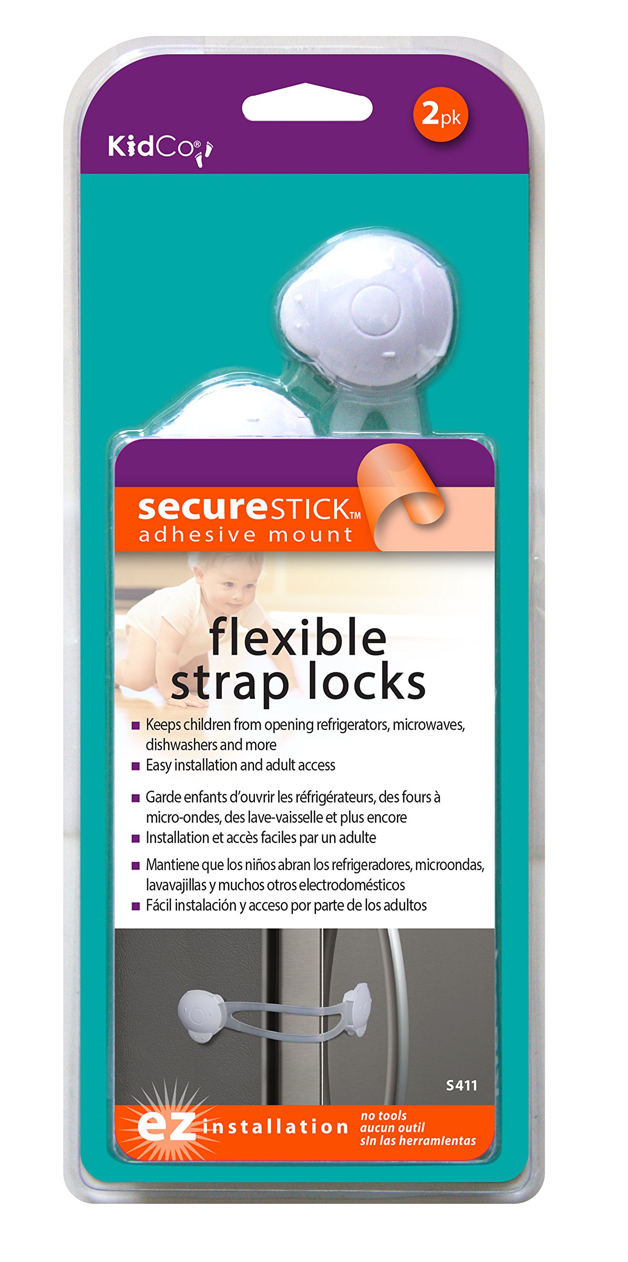 KidCo Flexible Strap Locks - 2/pkg (White)