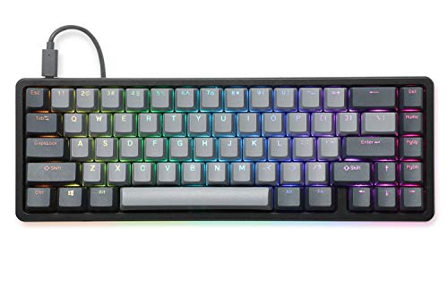 DROP ALT High-Profile Mechanical Keyboard — 65% (67 Key) Gaming Keyboard, Hot-Swap Switches, Programmable Macros, Backlit RGB LED, USB-C, Doubleshot PBT, Aluminum Frame (Kaihua Speed Silver, Black)