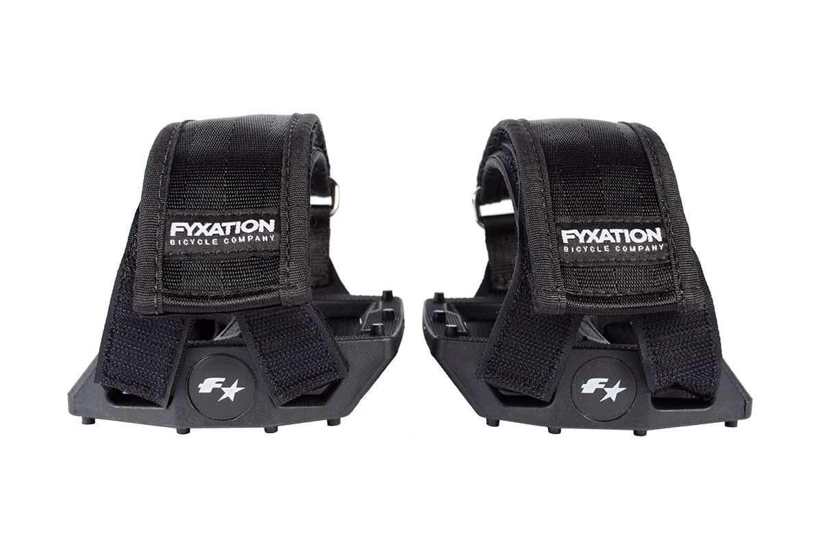 Fyxation Gates Pedal Strap Kit with Black Pedal and Black Straps, Standard