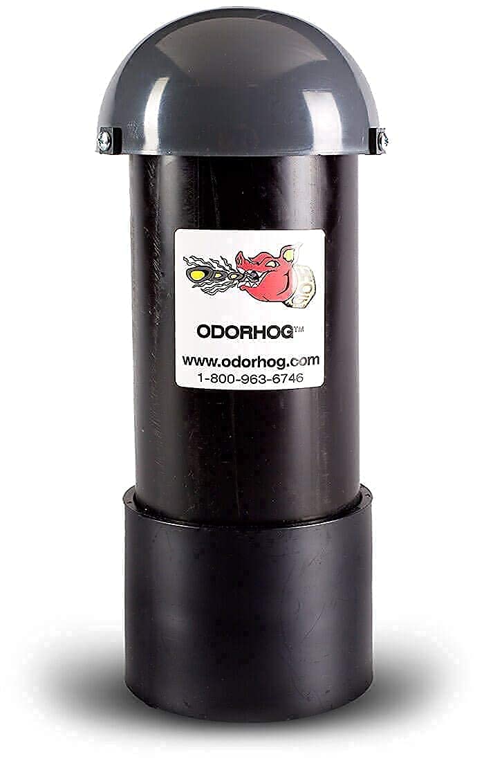 OdorHog Vent Stack Pipe Filter 4.0" Mushroom Cap and Activated Carbon Mesh Replacement Filter Bag 4" Inch Bundle