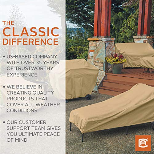Classic Accessories Terrazzo Water-Resistant 30 Inch Round Ottoman/Coffee Table Cover, Outdoor Table Cover, Sand