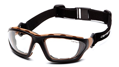 Carhartt Carthage Safety Eyewear with Vented Foam Carriage, Clear Anti-fog Lens