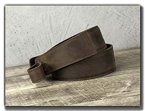 Anthology Gear "The Reticent Full Grain Leather Guitar Strap For Electric, Acoustic, and Bass Guitars (2", Whiskey Brown)