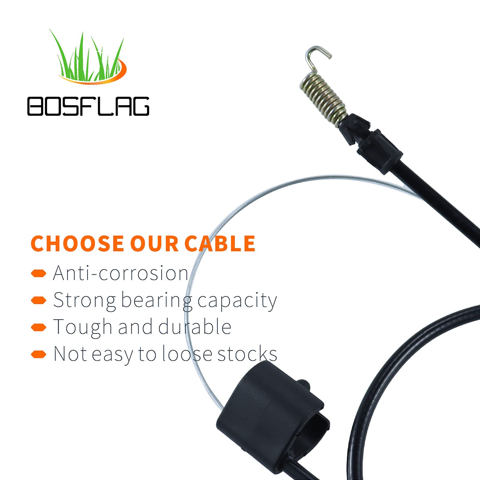 BOSFLAG 946-04091 Control Cable Replaces MTD 946-04091 Clutch Cable, 946 04091, 94604091, 746-04091 Control Cable, 746 04091 Control Cable, 74604091 for Troy-Bilt Squall 521, 721, 5521 Snowblower