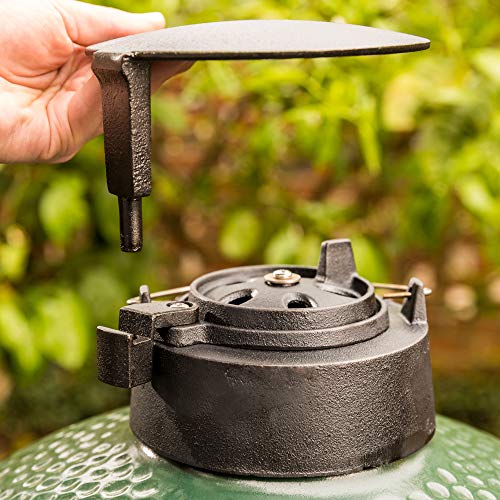 Big Green Egg Compatible Rain Cap & Adapter - Fits to Medium, Large, XL & 2XL Big Green Egg - Works With Older Pinwheel Chimney Tops and BGE's New Slide Top - CHIMNEY TOP NOT INCLUDED