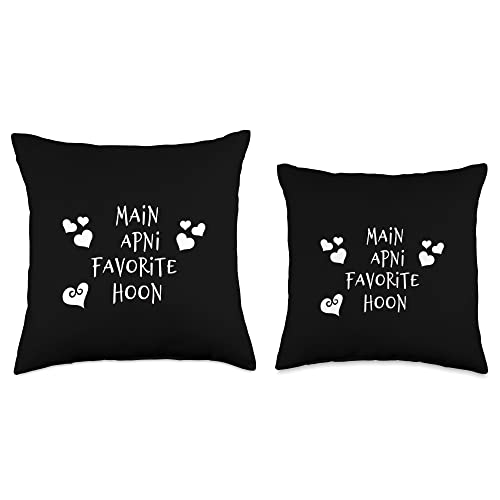 Desi Attitude Main Apni Favorite Hoon | Funny | Bollywood Love | Desi Meme Throw Pillow, 16x16, Multicolor