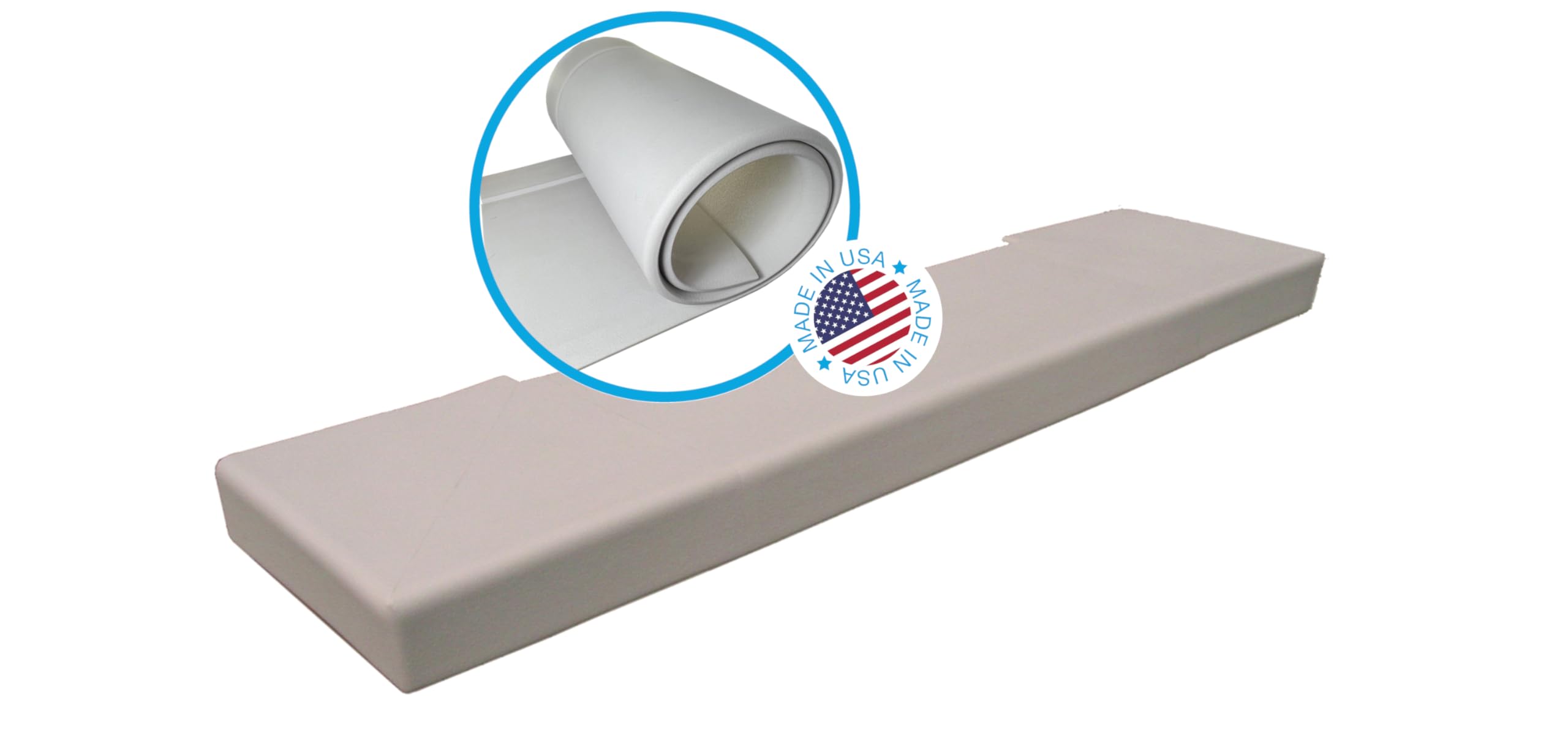 KidKusion Soft Seat Hearth Pad | Made in USA | Taupe | 90" x 14" | Fireplace and Hearth Protection