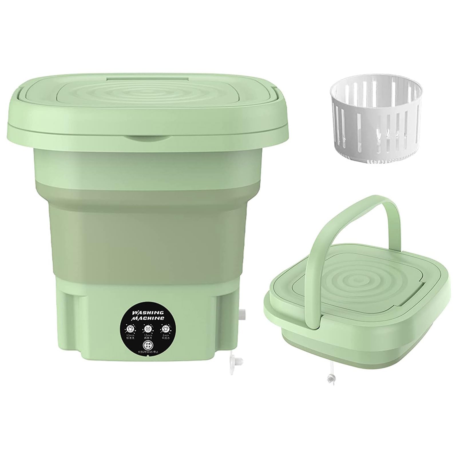 BESDAS Portable washing Machine,Folding Mini Washing Machine Sterilization Drying Washing Machine for Baby Clothes, Underwear or Small Items, Apartment, Dorm, Camping, RV Travel laundry (B)