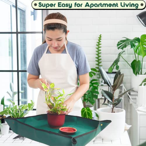 Borrigo Plant Repotting Mat & Mesh Pads for Pots | Oxford Waterproof Potting Mat | Foldable & Reusable Plant Mat | Large 29.5βx29.5β, for Indoor Gardening, Potting Tarp