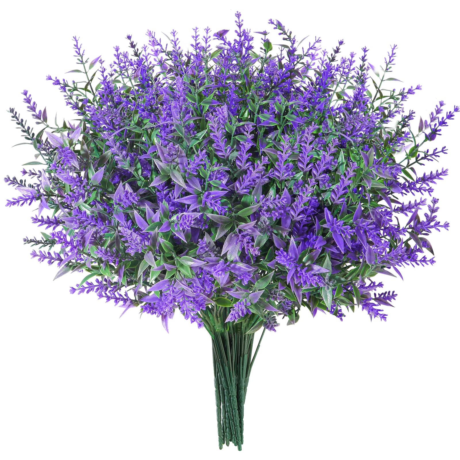 IVITA 6pcs Artificial Lavender Plant Faux Plastic Purple Flowers UV Resistant Lifelike Shrubs for Home Wedding Kitchen Garden Patio Window Box Office Table Centerpieces Indoor Outdoor Decor