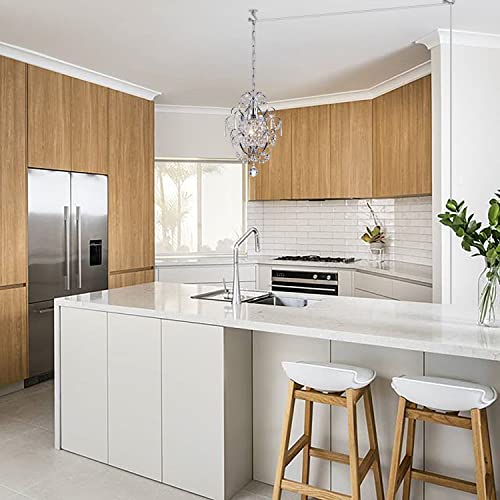 Plug in Pendant Lights with K9 Crystal,Hanging Lamp with 15Ft Clear Cord & On/Off Switch,Mini Chandelier for Closet Living Room Girls Room Bedroom Nursery