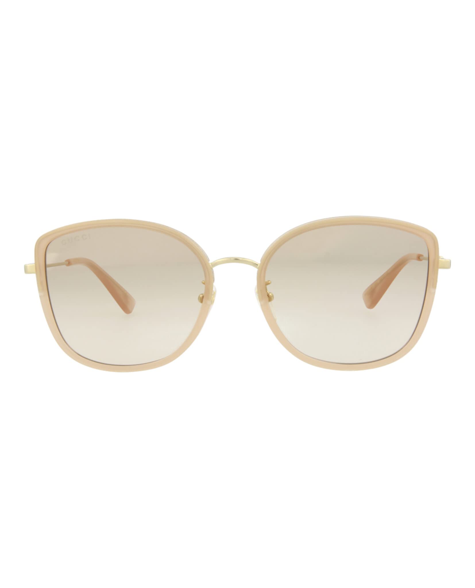 Gucci Square/Rectangle Sunglasses Nude Gold Pink Luxury Eyewear Made In Japan Metal Frame Designer Fashion for Everyday Luxury
