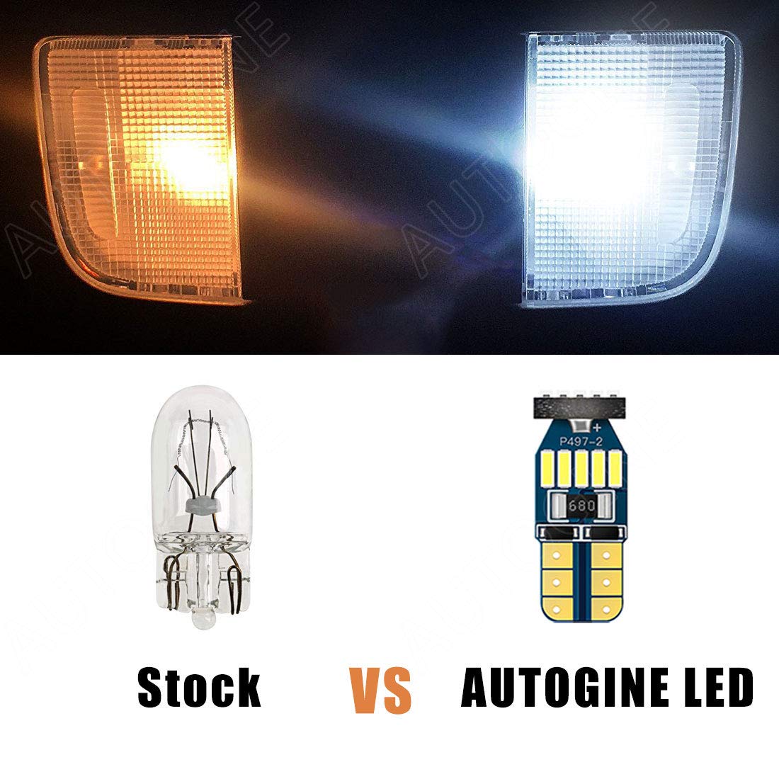 AUTOGINE 11 Piece White Interior LED Lights kit for 2008-2020 Ford F250 F350 Super Duty Super Bright 6000K Interior LED Light Bulbs Package + Install Tool