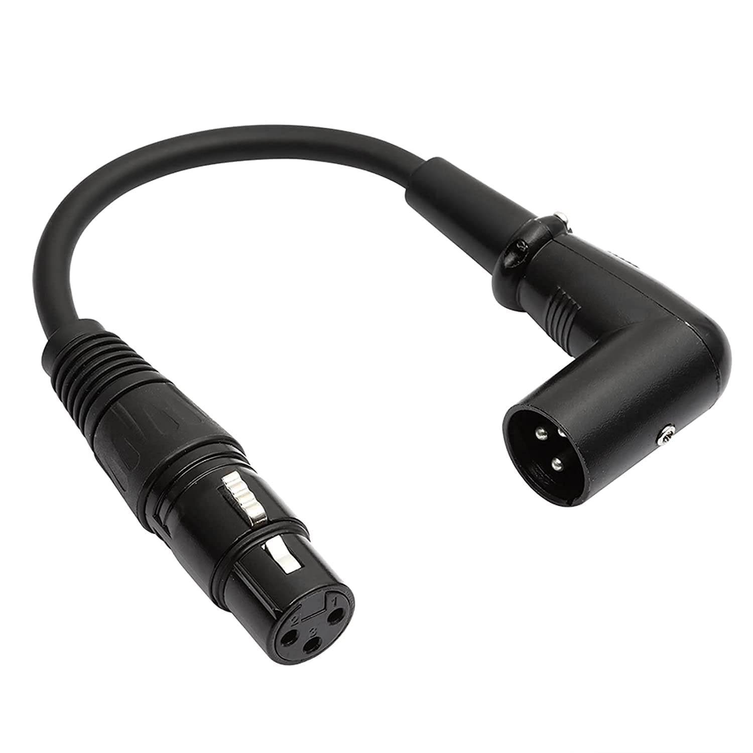 Oluote XLR Microphone Cable, XLR Male to Right Angle Female Cable 3 PIN XLR to XLR Cable XLR Mic Patch Audio Cable Cord (0.650)
