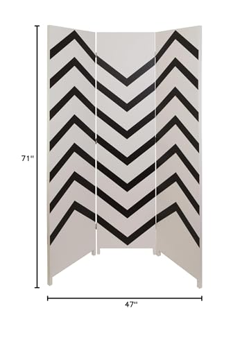Kiera Grace Danielsson 3-Panel Decorative Room Divider/Freestanding Wood Folding- 47" Lx71 Hx1 W, White- Perfect Partition Room Divider for Home,Office,Studio and Bedroom Separator
