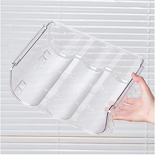 Clear Plastic Free-Standing Stackable 6 Bottle Storage Holder Rack - Water, Wine, and Drink Organizer Shelf for Kitchen Countertop, Cabinet, Pantry, Fridge
