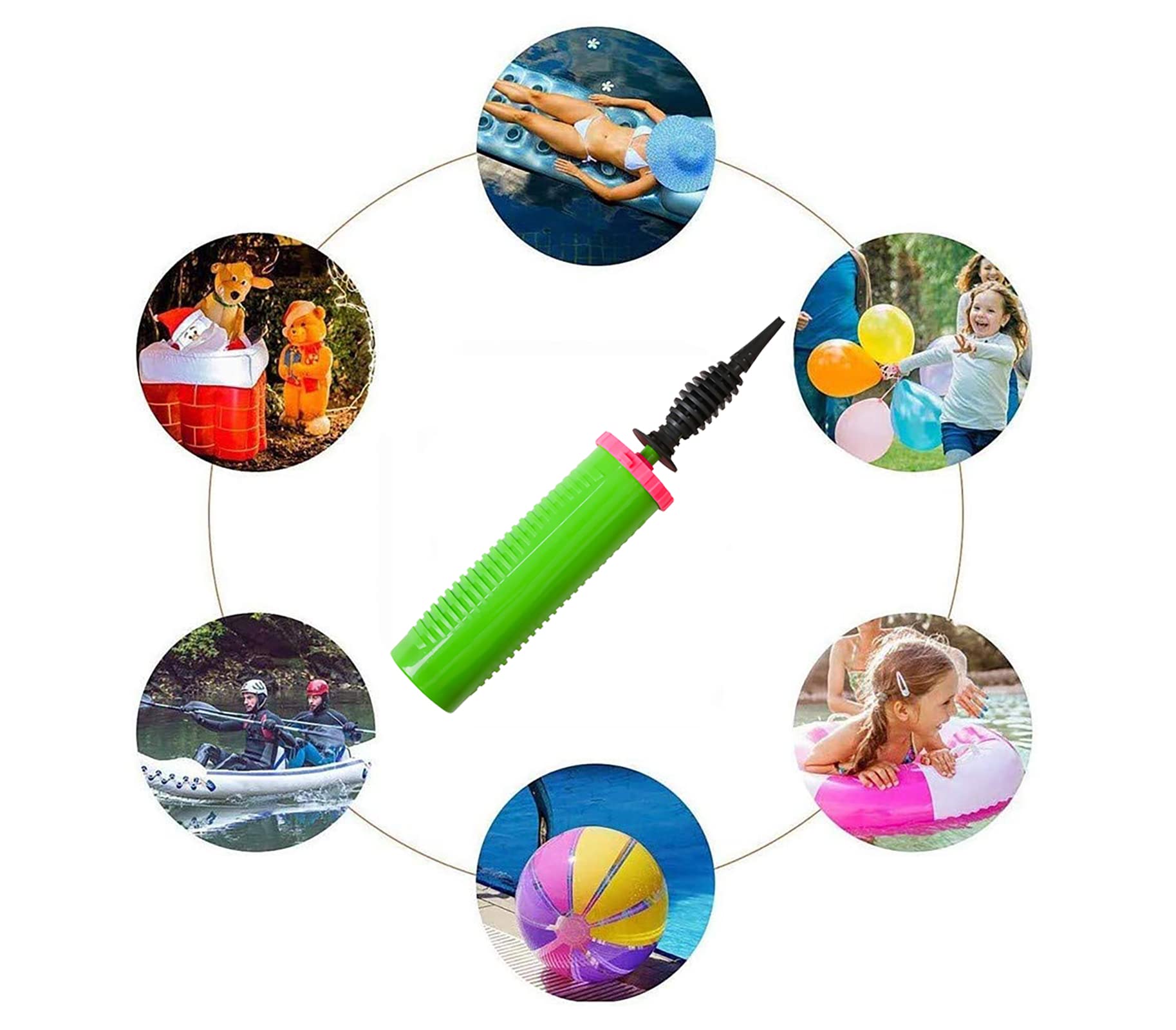 ouyili Balloon Pump Handheld Two-Way Dual Action - Hand Blower Air Pumper for Balloons - Ballon Inflator Pumping - Manual Baloon Inflators Machine (Green 1 Piece)