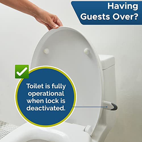 Toilet Lock Child Safety - Ideal Baby Proof Toilet Seat Lock with 3M Adhesive | Easy Installation, No Tools Needed | Fits Most Toilet Seats - White (1 Pack)