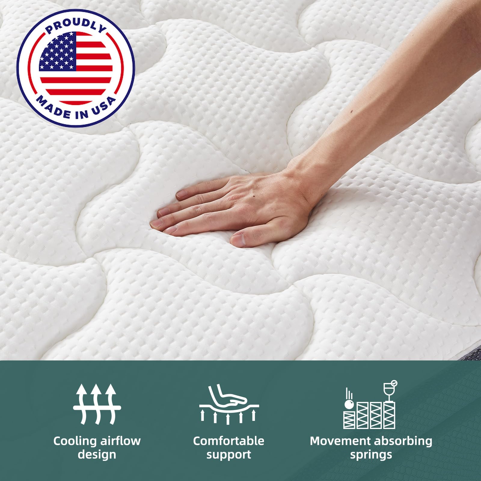 restologie Wave 12 inch Hybrid Mattress/Pocket Coils & Memory Foam for Cooling, Comfort, and Support/Reinforced Edge Support/Mattress in a Box/Medium Euro Top (King (U.S. Standard))