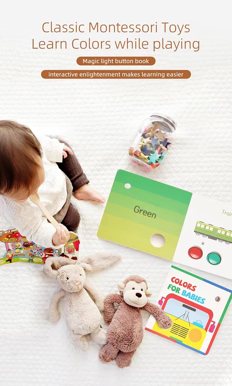 breezeMan Colors for Babies Books with LED Light, Innovative Toys for 9 Months to 3 Years Old to Learn Colors.