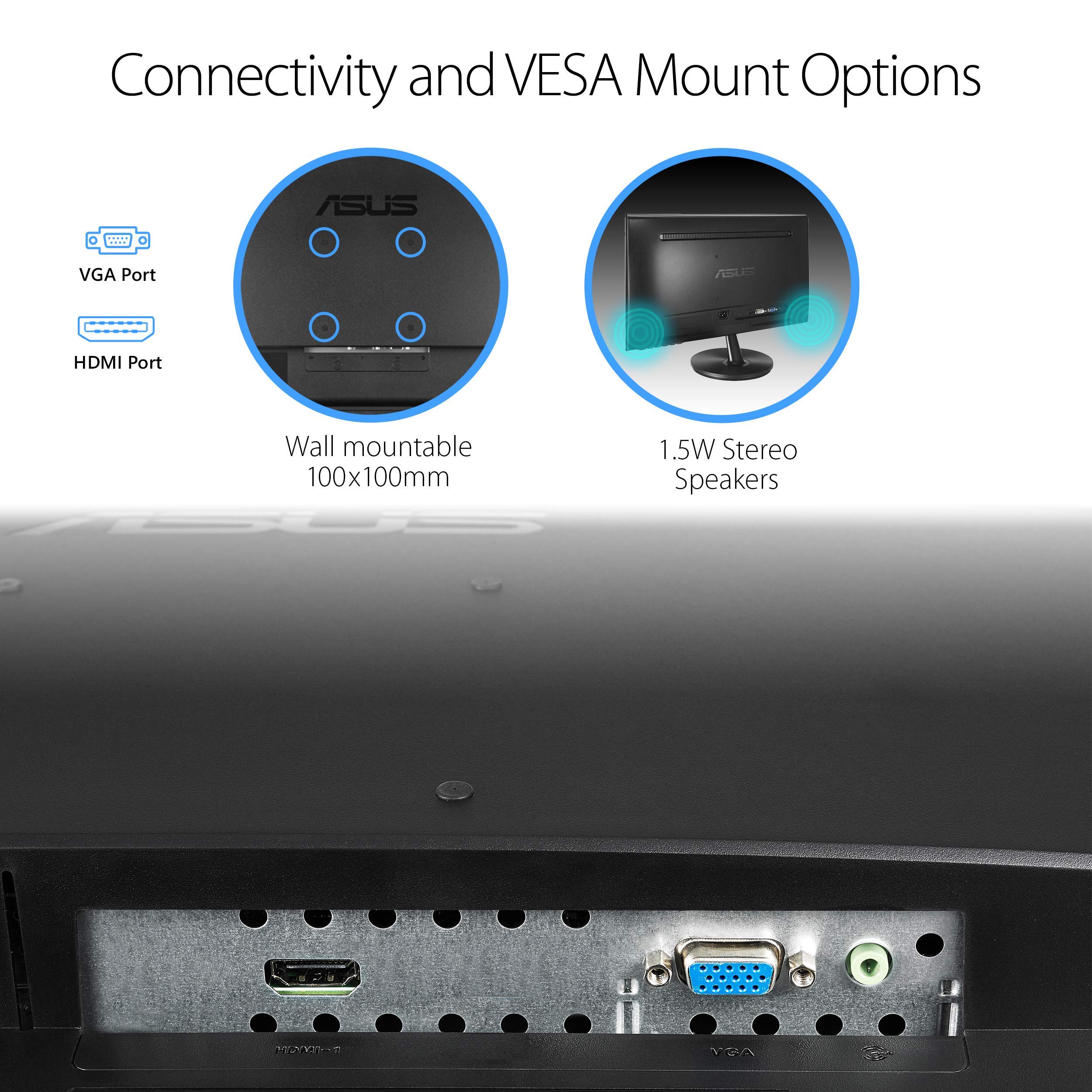 Asus VP228HE 21.5” Full HD 1920x1080 1ms HDMI VGA Eye Care Monitor (Renewed)