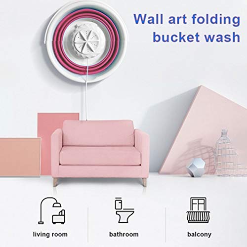 BHVXW 10L Foldable Mini Turbo Washing Household Machine Rotating Washer Charging Laundry Clothes Cleaner for Travel