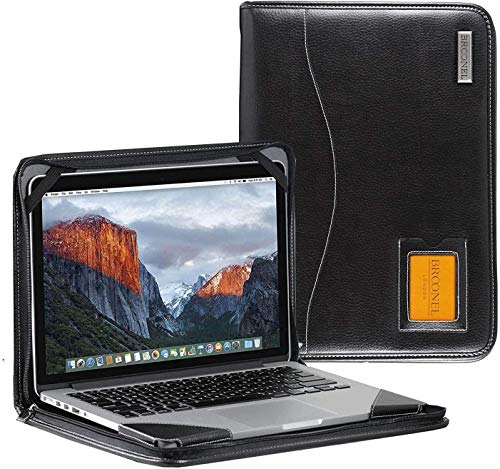 Broonel - Contour Series - Black Heavy Duty Leather Protective Case - Compatible with Dell Inspiron 14-3480 Laptop 14"