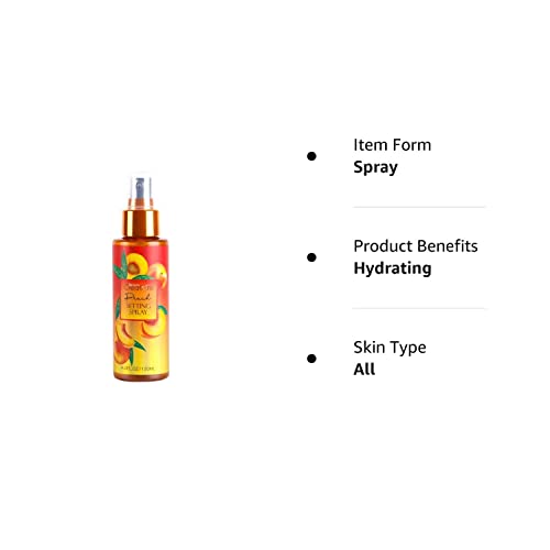 Beauty Creations Hydrating Peach Setting Spray for All Skin Types, 4 Fl Oz
