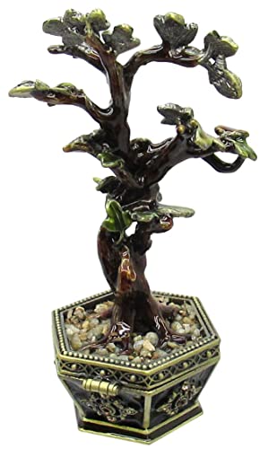 Bonsai Tree Jeweled Trinket Box with Austrian Crystals, #2