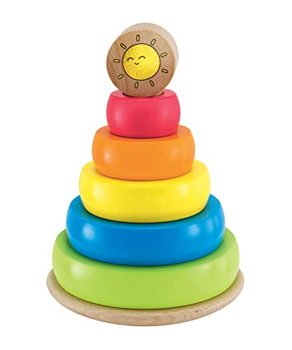 Early Learning Centre Wooden Stacking Rings, Hand Eye Coordination, Problem Solving, Kids Toys for Ages 12 Month, Amazon Exclusive