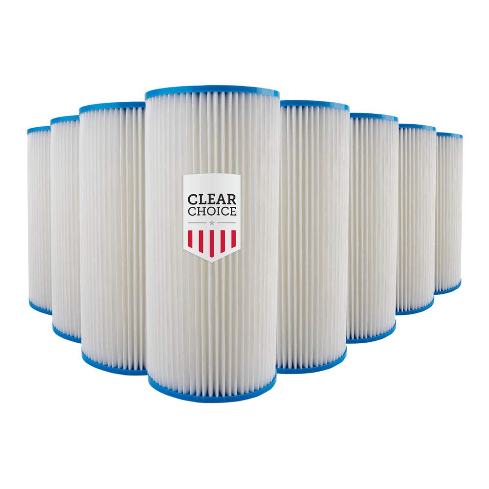 Clear Choice Compatible Sediment Water Filter 30 Micron 10 x 4.50" Water Filter Cartridge Replacement 10 inch RO System 155101-43 R30-BB, WHKF-WHPLBB, 8-Pk