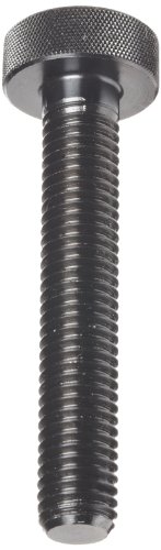 Steel Thumb Screw, Black Oxide Finish, Knurled Head, Flat Point, 7/16" Length, Fully Threaded, #6-32 UNC Threads, Made in US (Pack of 5)