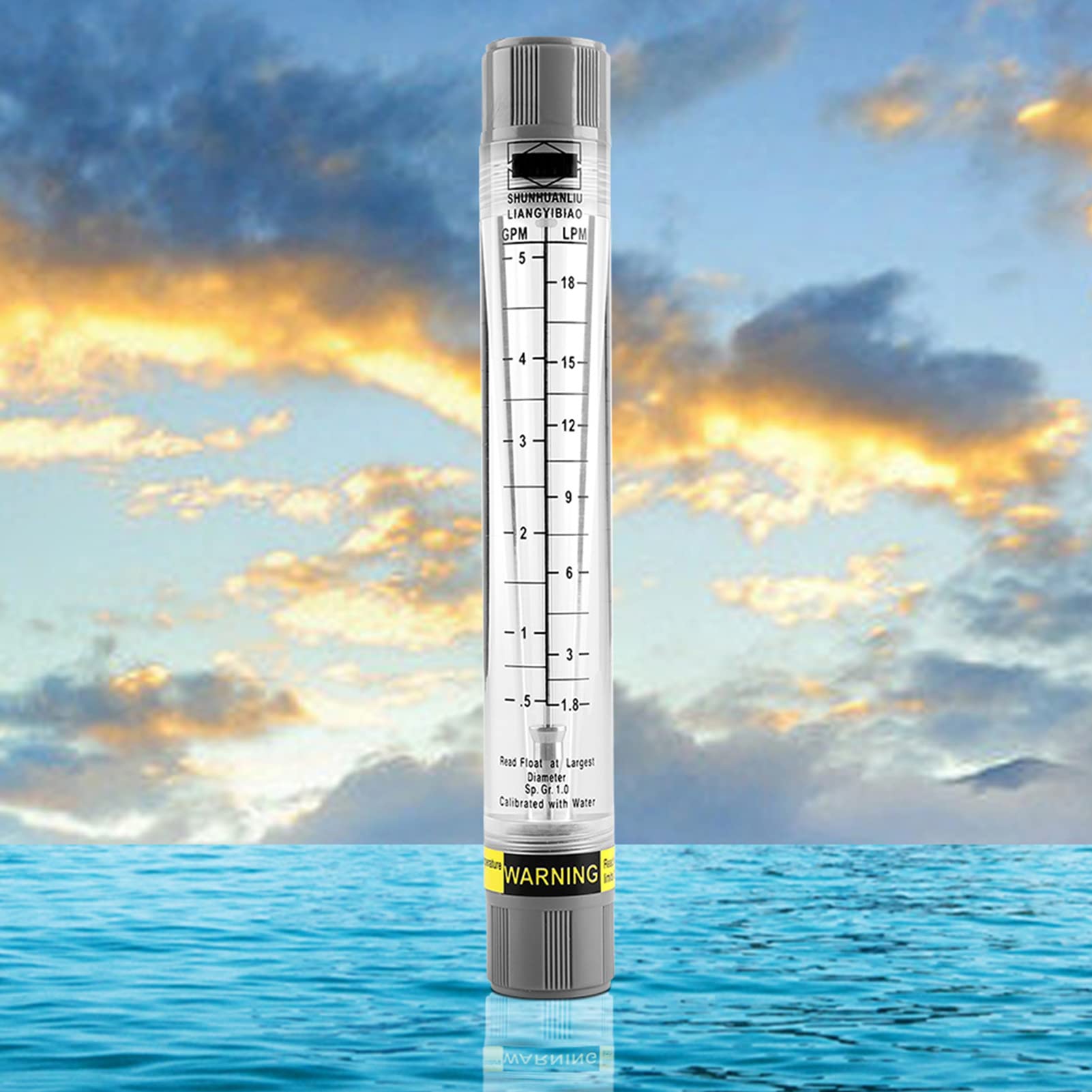 Fafeicy Tube Type Flow Meter, for Gas Liquid Pipeline Flow-Meter 0.5-5 GPM / 1.8-18 LPM Used in Water Industrial Field