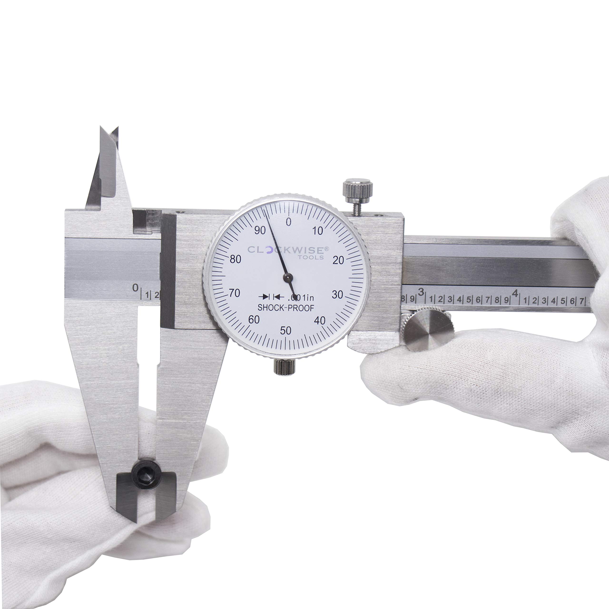Clockwise Tools DDLR-1205 Pro Dial Caliper 0-12 Inch Double Shock Proof Stainless Steel Body SAE Measuring Tool