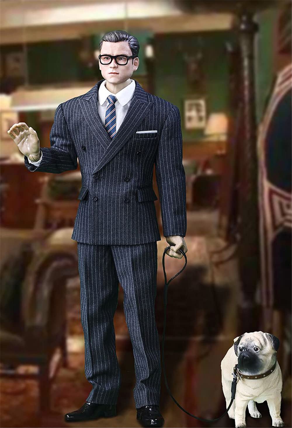 HiPlay 1/6 Scale Figure Doll Clothes, Head Sculpt+Coat+Shirt+Pants+Shoes+Gun+Dog Suit, Outfit Costume for 12 inch Male Action Figure Phicen/TBLeague CM092(Charcoal)