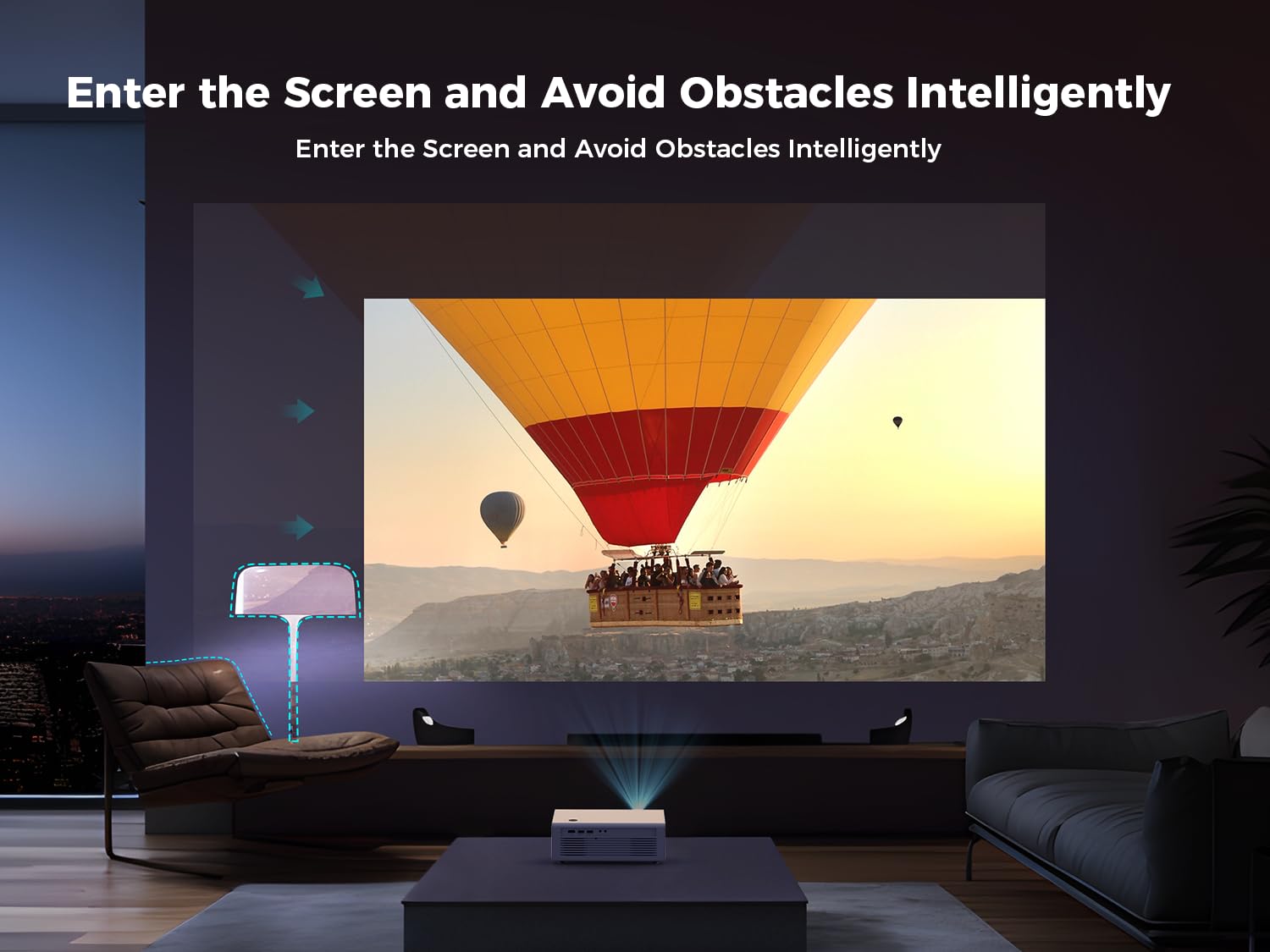 Auto Focus & Auto Keystone with WiFi 6 and Bluetooth 5.2, Agreago Native 1080P 4K Supported Outdoor Projector with Screen, Home Projector Compatible with iOS/Android/HDMI/USB/TV Stick