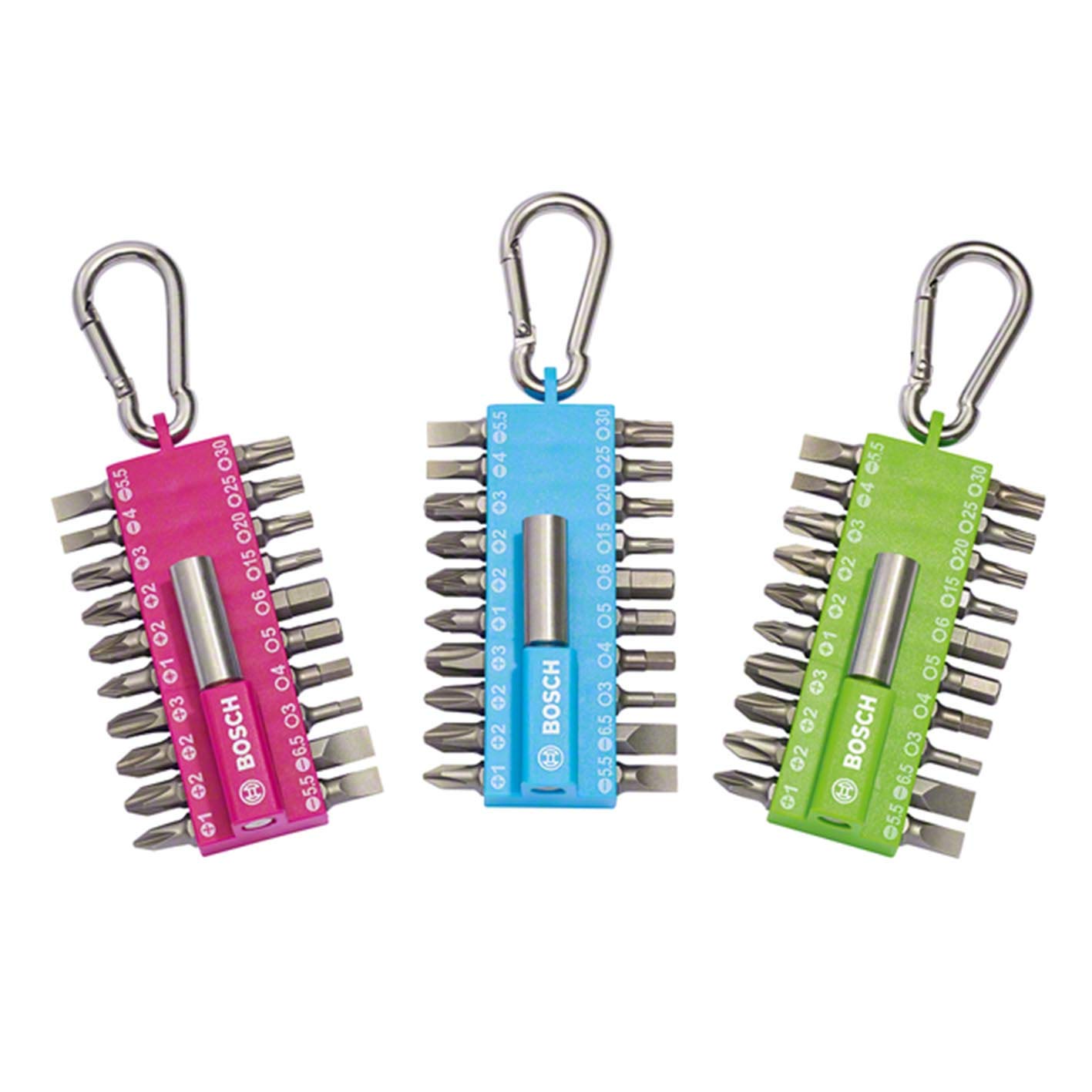 Bosch 21 Piece Screwdriver Bit Set Pink (with Magnetic Bit Holder, Carabiner, Accessory for Electric Screwdrivers)