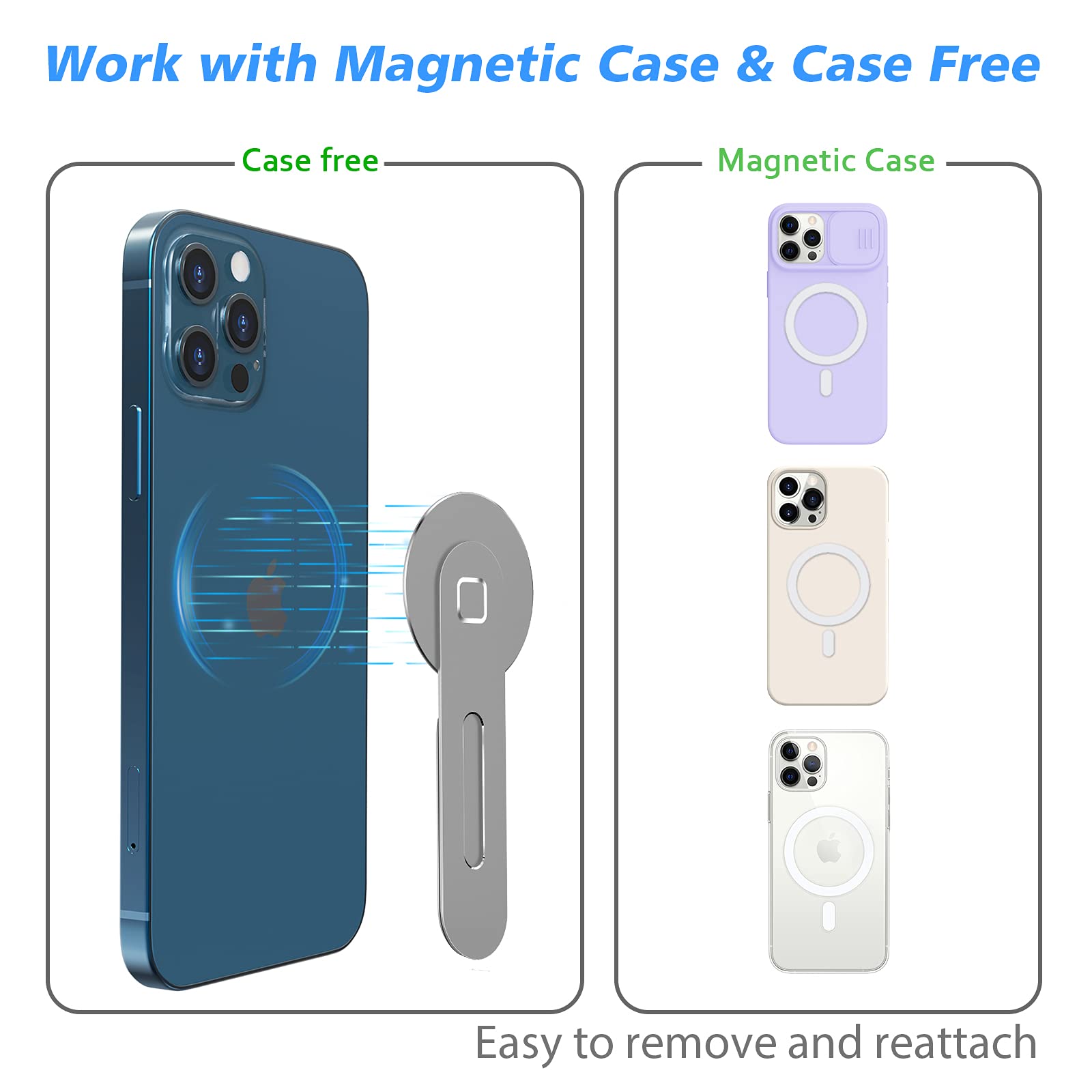 CloudValley Magnetic Phone Holder for Laptop Designed for iPhone 15/14/ 13/12 MagSafe, Adjustable Phone Monitor Side Mount, Slim Portable Foldable Computer Expansion Bracket, Silver