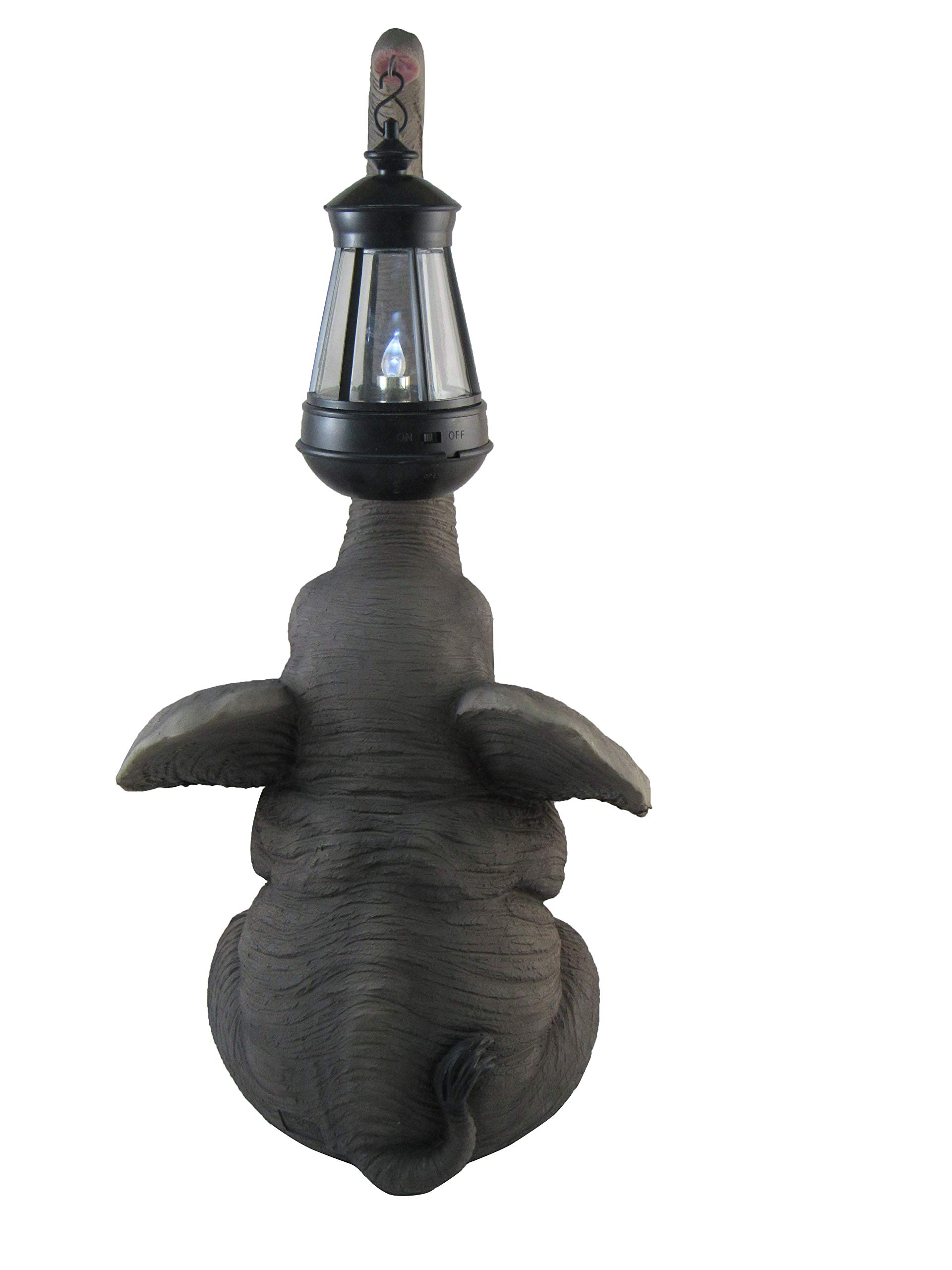DWK "Lucy Solar Baby Elephant Lantern | Front Porch Decorations for The Home | African Patio and Garden Sculptures | Yard Art | Statues and Figurines - 17"…