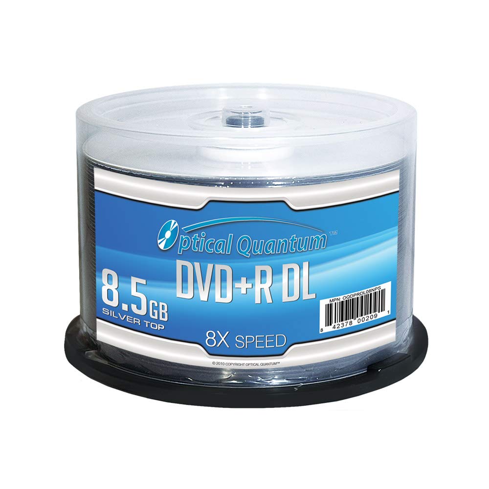Optical Quantum 8X 8.5DVD+R Double Layer Blank Disc Silver Top, 50 pcsGB